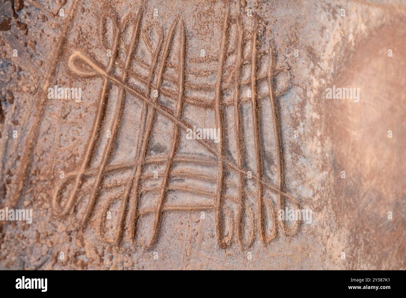 prehistoric symbol, petroglyph, Aït Ouazik rock deposit, late Neolithic ...