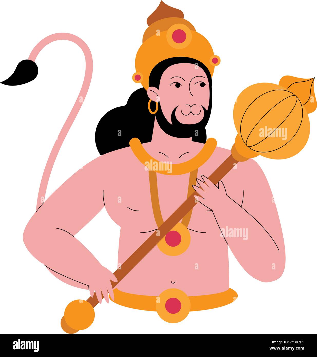 cartoon lord hanuman is god isolated Stock Vector Image & Art - Alamy