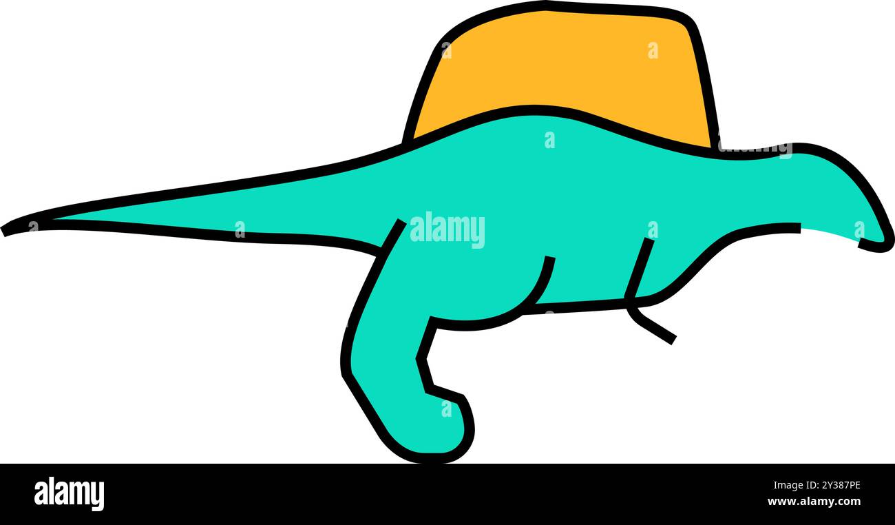 spinosaurus dinosaur sign icon color illustration Stock Vector Image ...