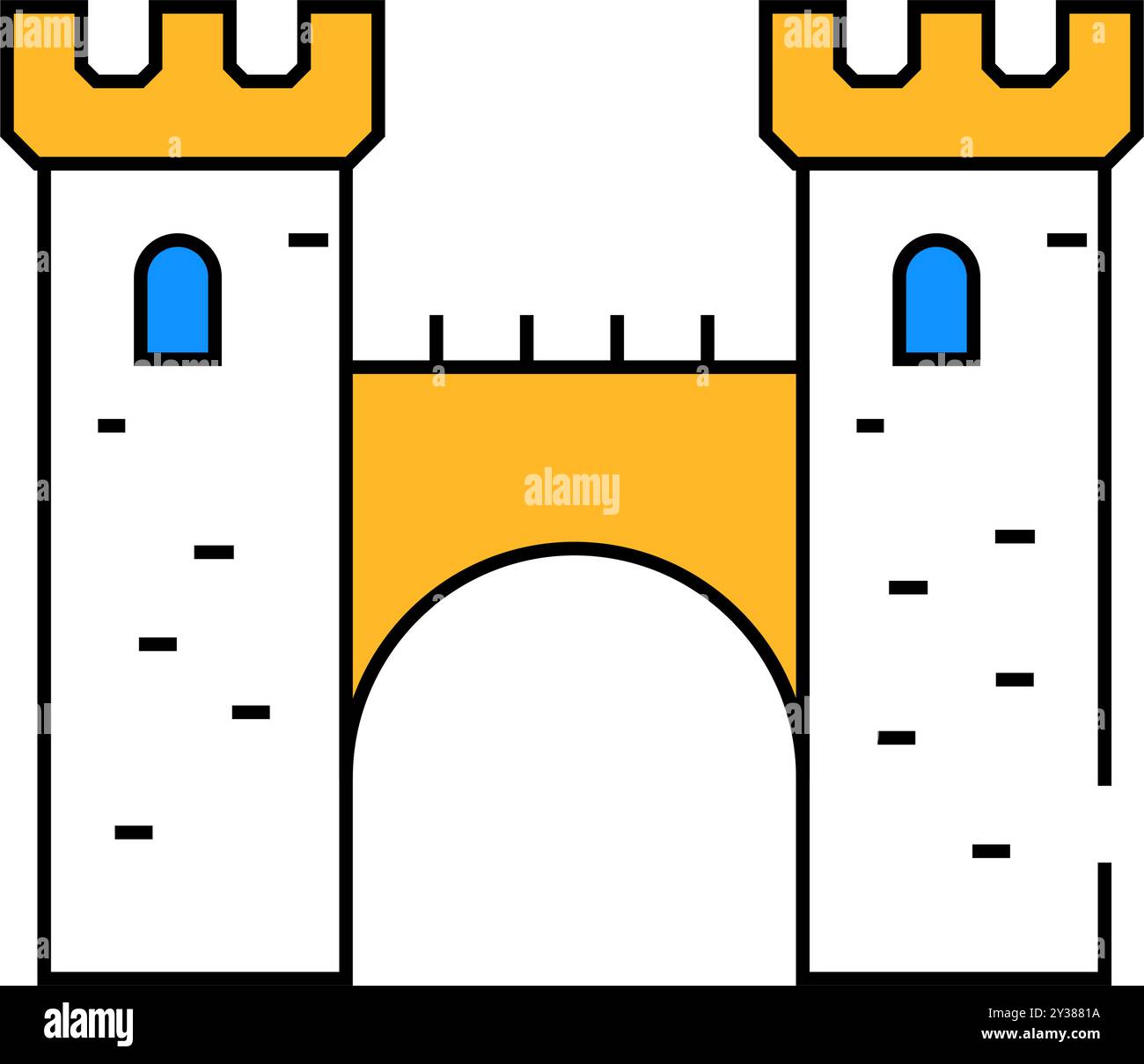 bridge between castle towers icon color illustration Stock Vector Image ...