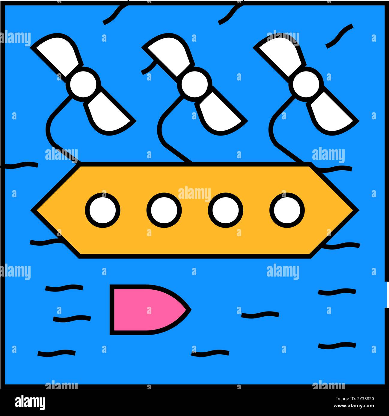 floating power plant icon color illustration Stock Vector Image & Art ...