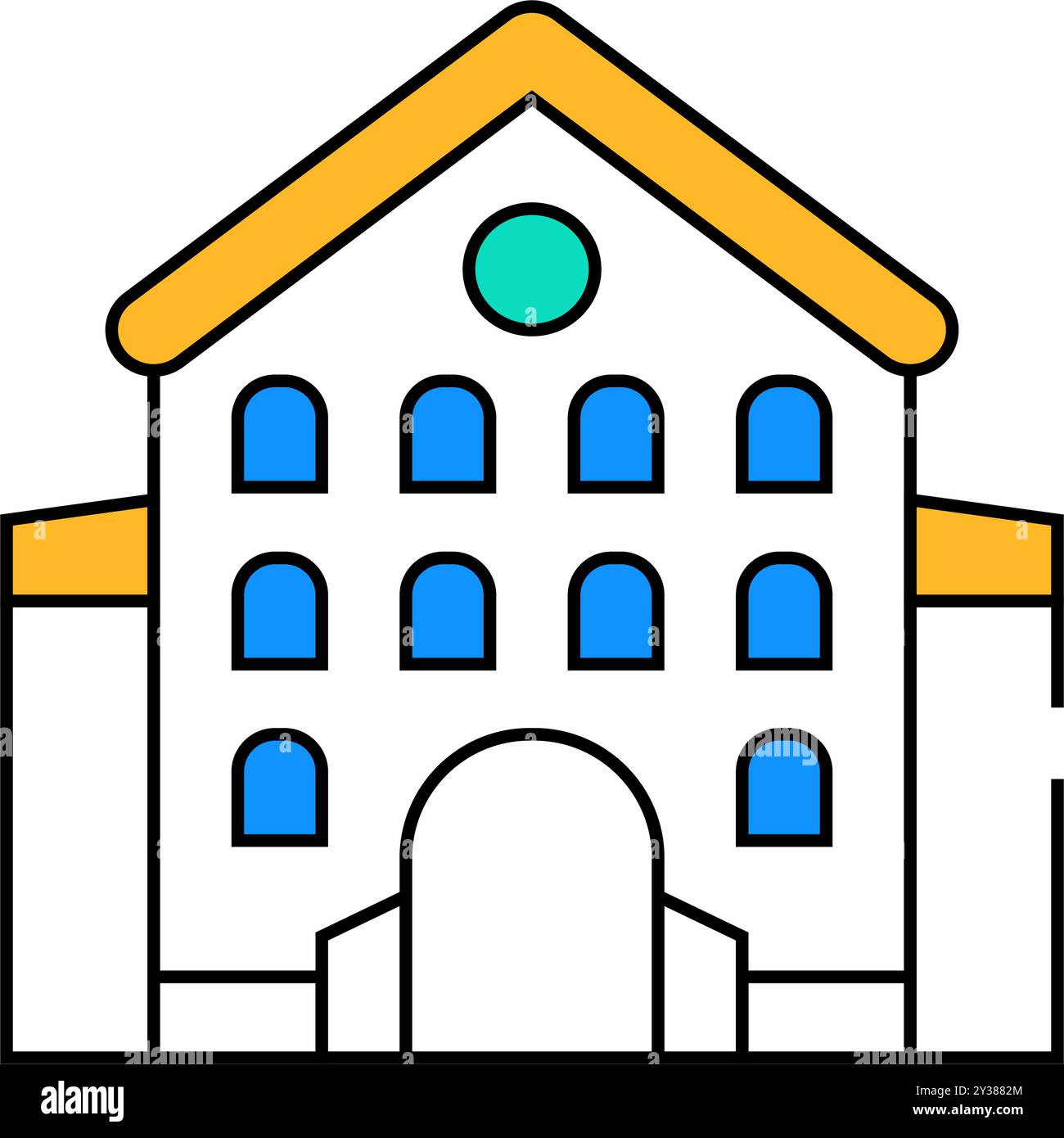 castle main building icon color illustration Stock Vector Image & Art ...
