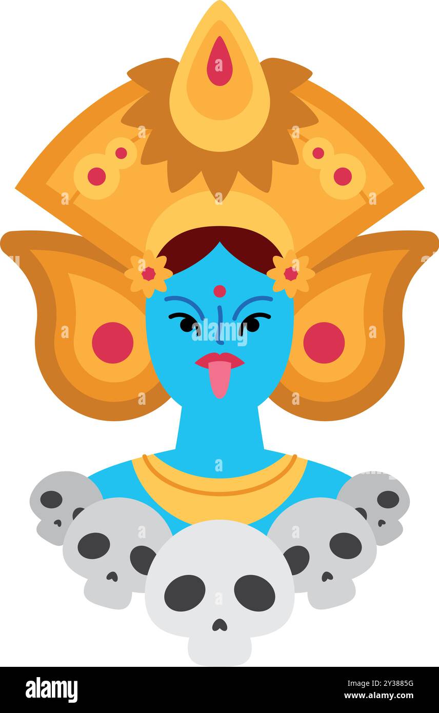 portrait of hindu goddess kali isolated Stock Vector Image & Art - Alamy