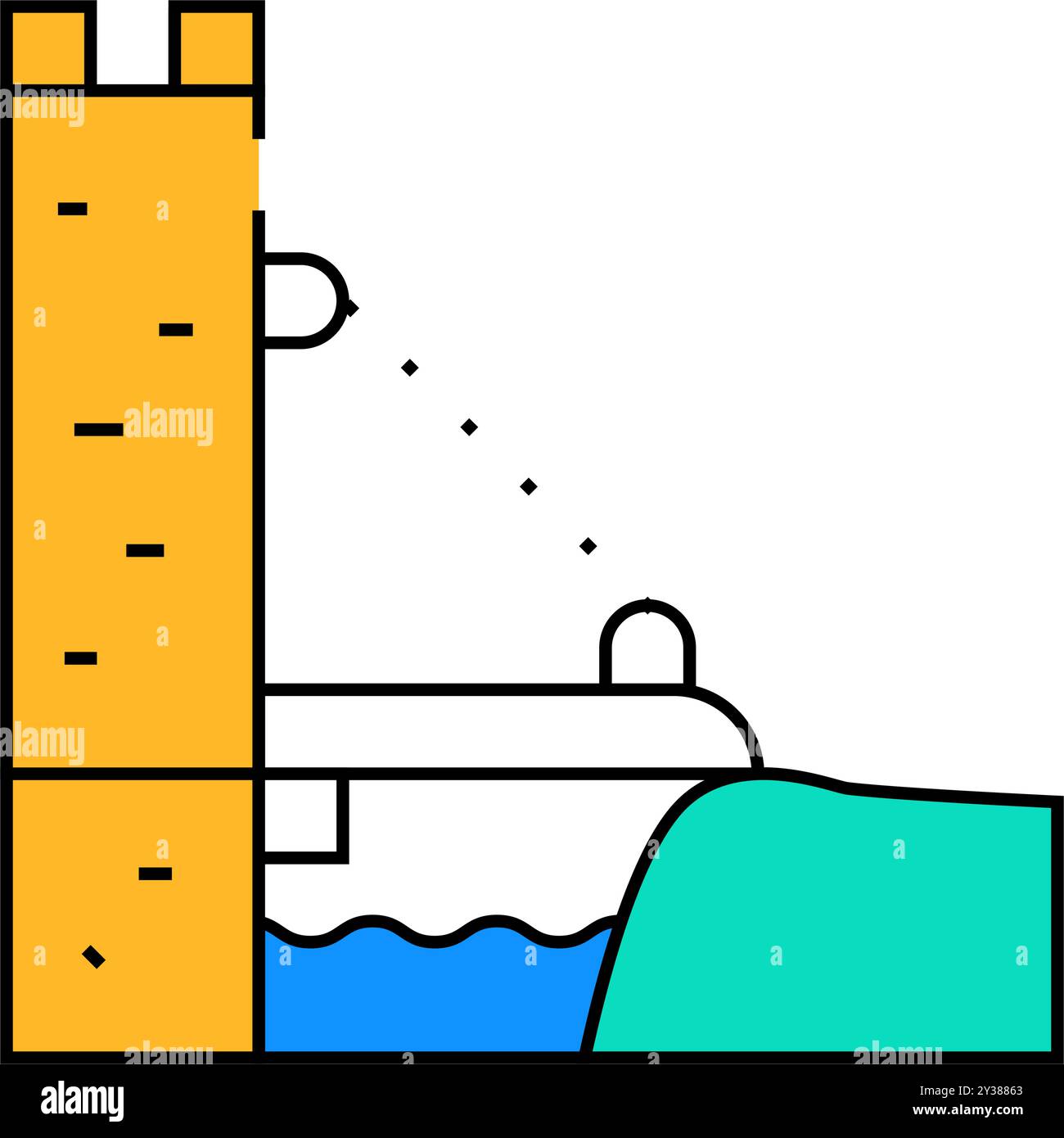 suspension bridge icon color illustration Stock Vector Image & Art - Alamy