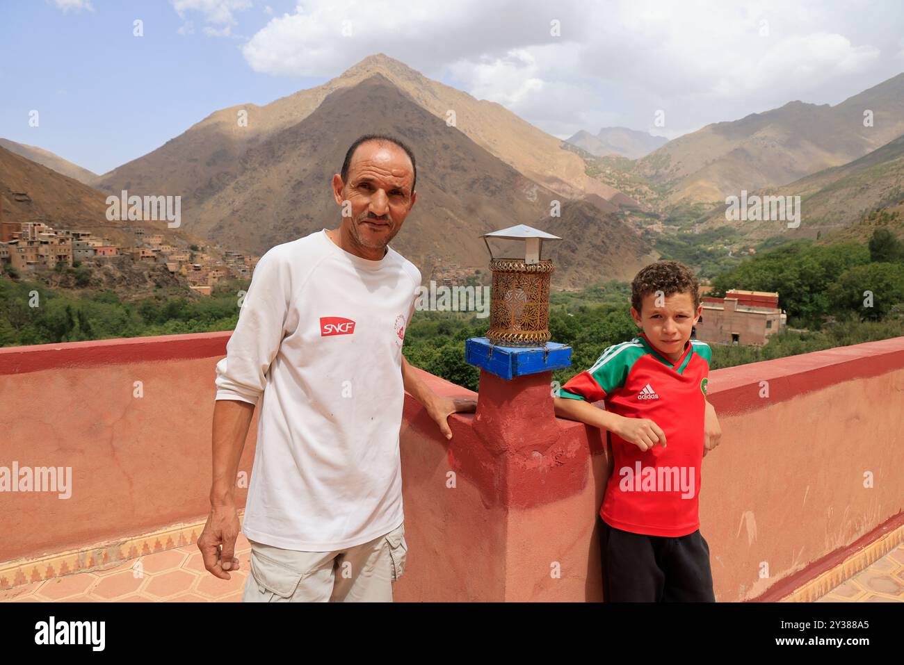 Imlil village located in the High Atlas Mountains at the gates of the ...