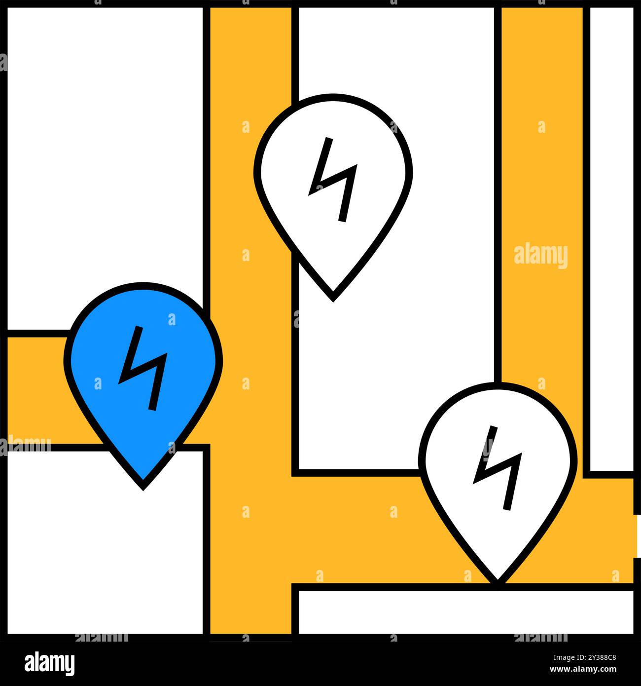 charging stations location on map icon color illustration Stock Vector ...
