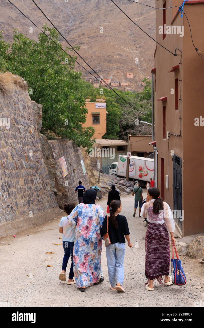 Imlil village located in the High Atlas Mountains at the gates of the ...