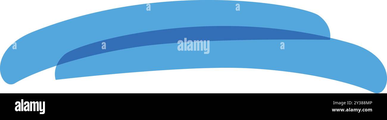 Two blue lines are overlapping each other creating a wavy shape on a ...