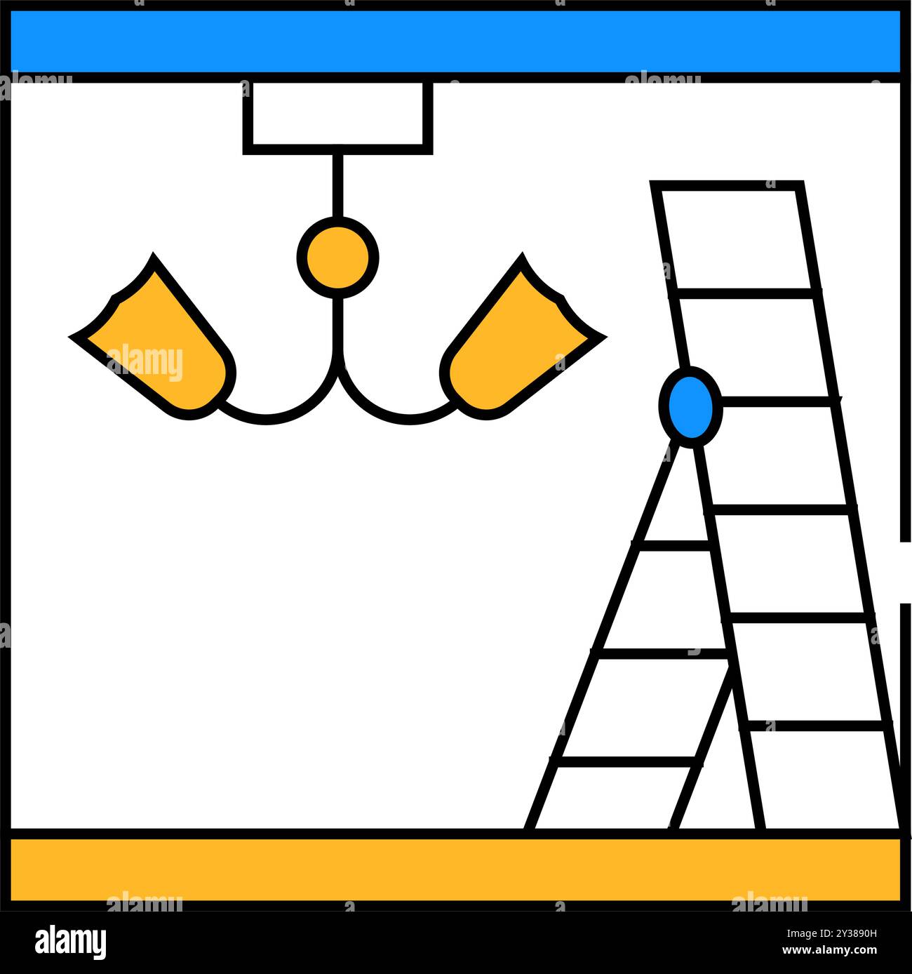 installation chandelier icon color illustration Stock Vector Image ...