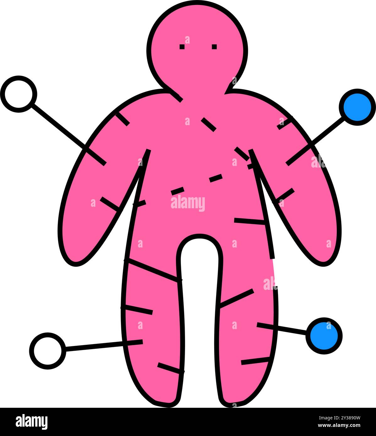 voodoo doll flat icon color illustration Stock Vector Image & Art - Alamy