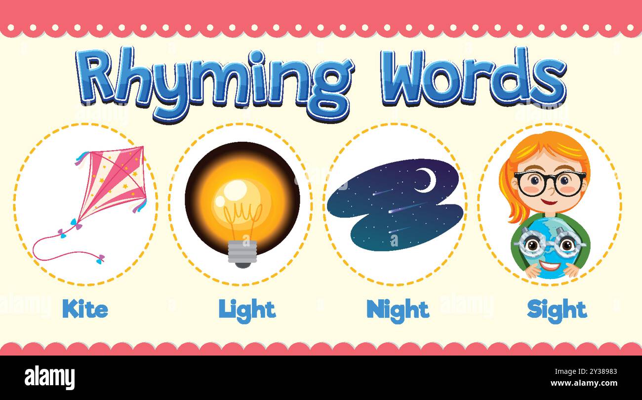 Illustration of rhyming words with images Stock Vector Image & Art - Alamy