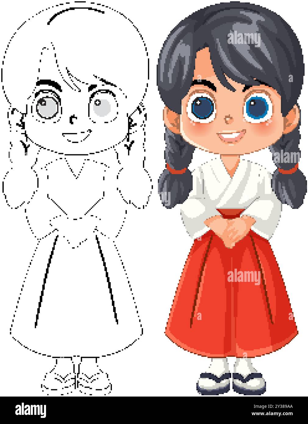 Adorable kids in traditional attire Stock Vector Image & Art - Alamy