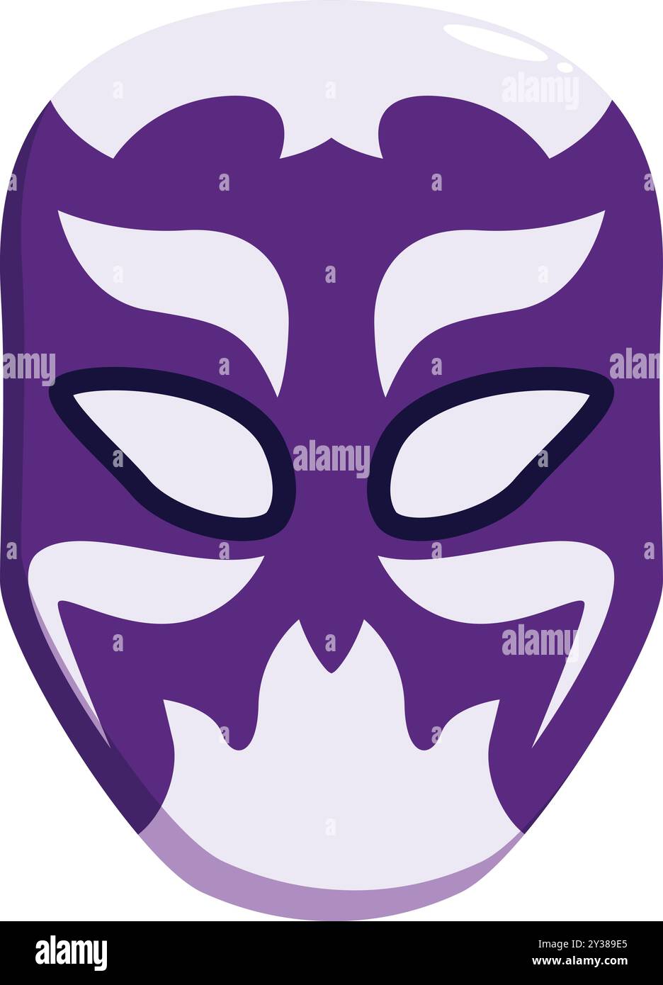 Illustration of a purple luchador mask with white details, evoking a ...