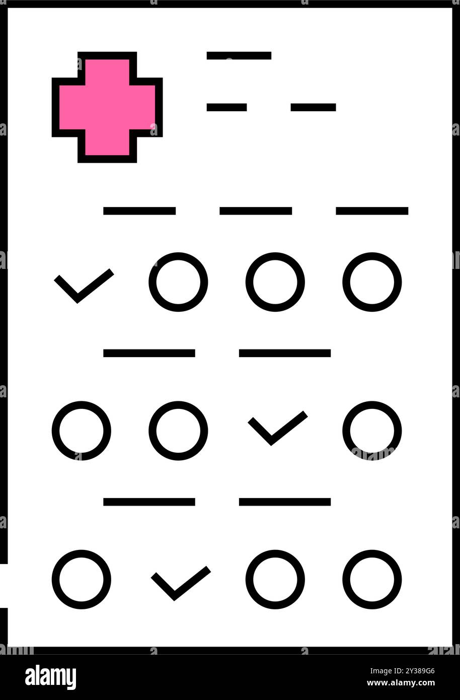 medical questionnaire sign icon color illustration Stock Vector Image ...