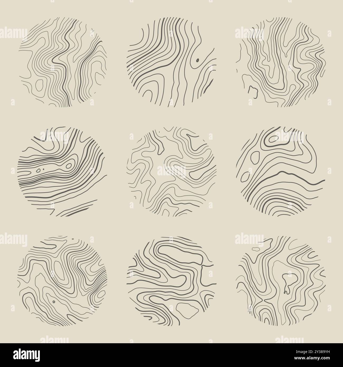 Topographic map with contour lines. Geographic terrain grid, relief ...