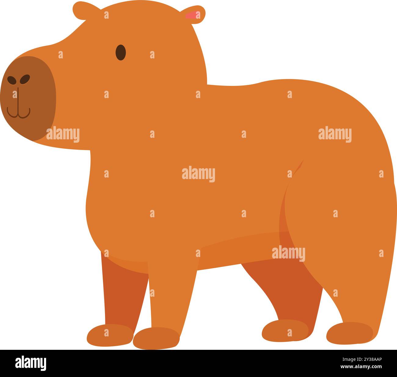 Cute cartoon capybara is standing on four legs Stock Vector Image & Art ...