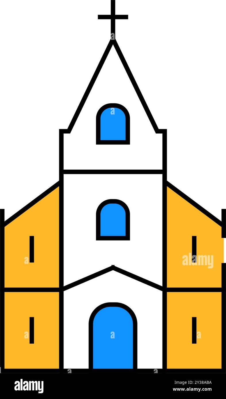 catholic temple icon color illustration Stock Vector Image & Art - Alamy