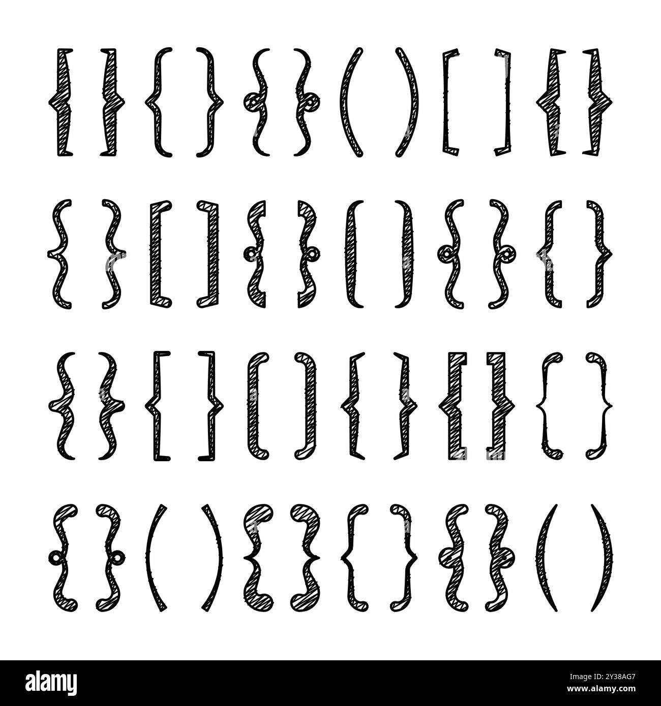 Shaded text brackets, black quotation box. Curly, square and corner ...