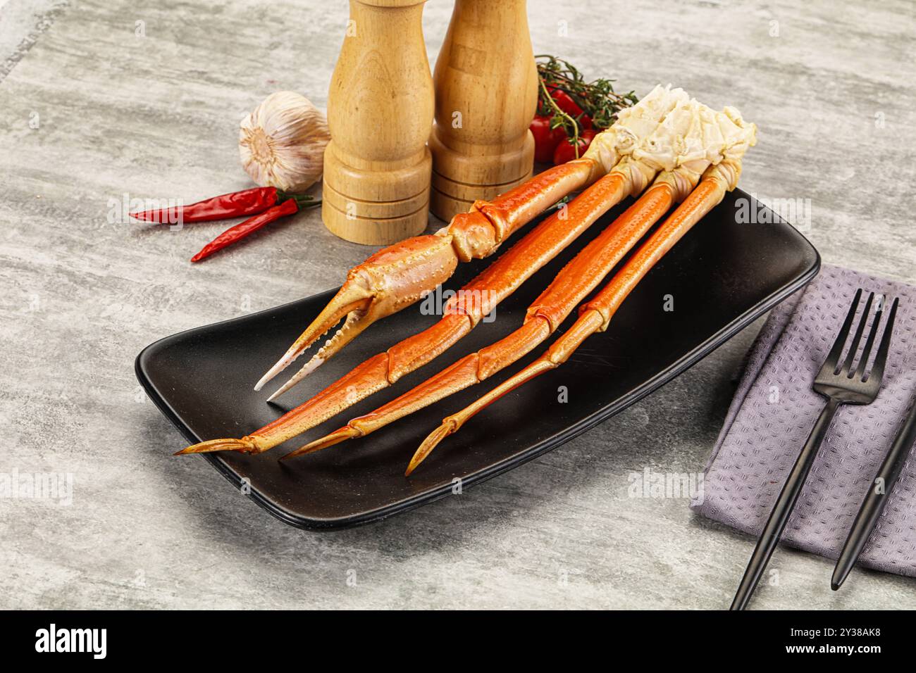 Delicous luxury boiled crab claw legs Stock Photo - Alamy