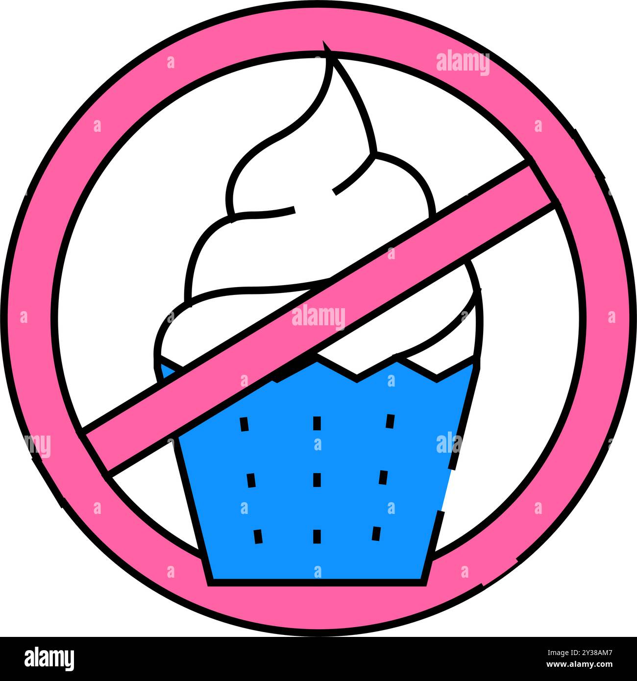 sweet cake food stop eat icon color illustration Stock Vector Image ...