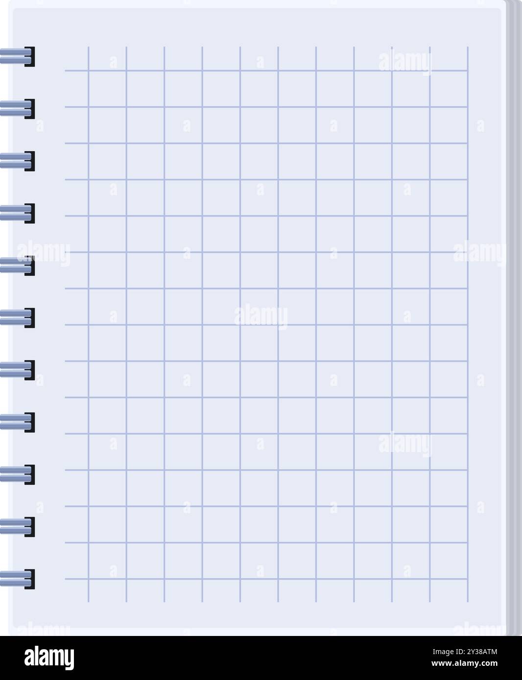 Blank spiral notepad with squared paper is open and ready for notes ...