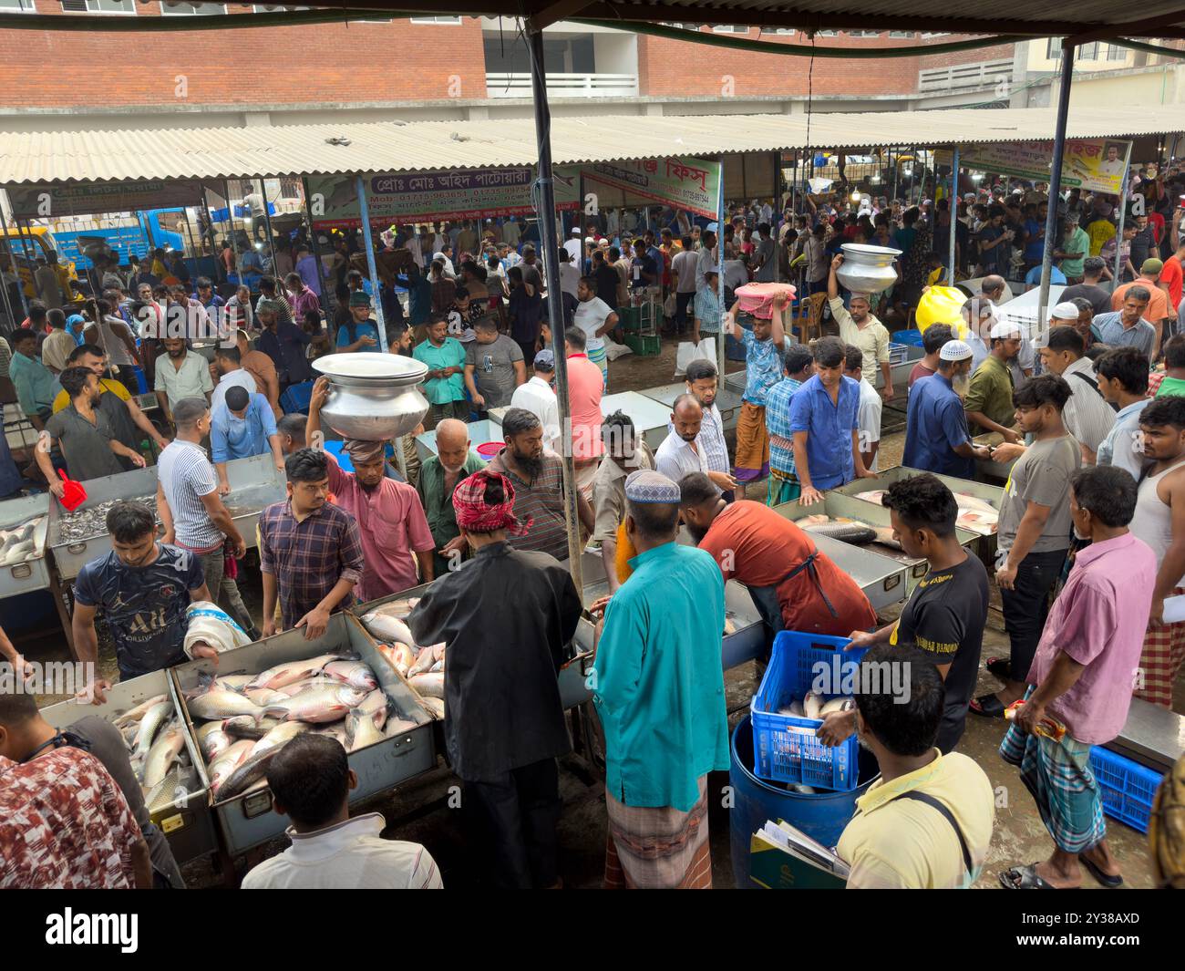Busy Wholesale Fish Market in Jatrabari, Dhaka. A Hub of Activity and ...