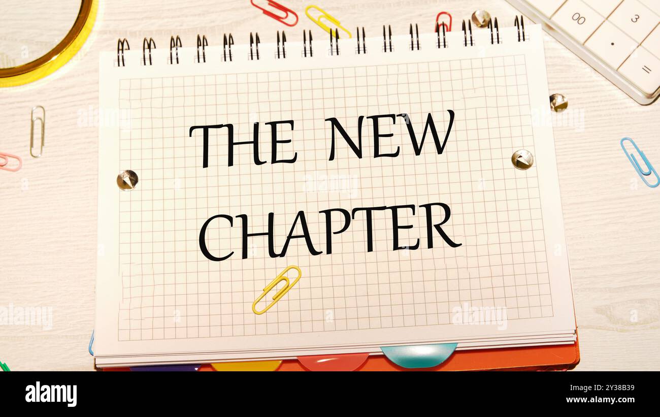 Conceptual the new chapter symbol. Copy space. The new chapter words ...