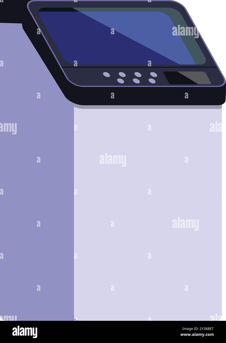 Modern atm machine is displaying the payment screen, ready for ...