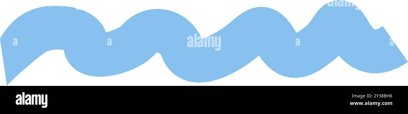 Simple blue wavy line flowing from left to right on a white background ...