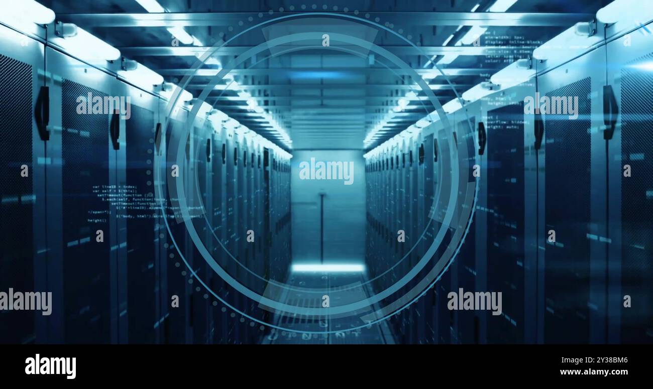 Image of scope scanning and digital data processing over computer ...