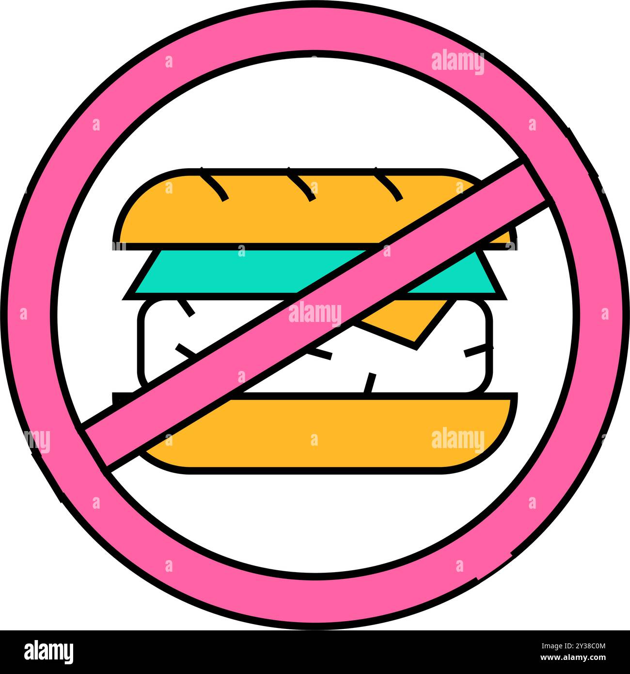 fast food stop eating icon color illustration Stock Vector Image & Art ...