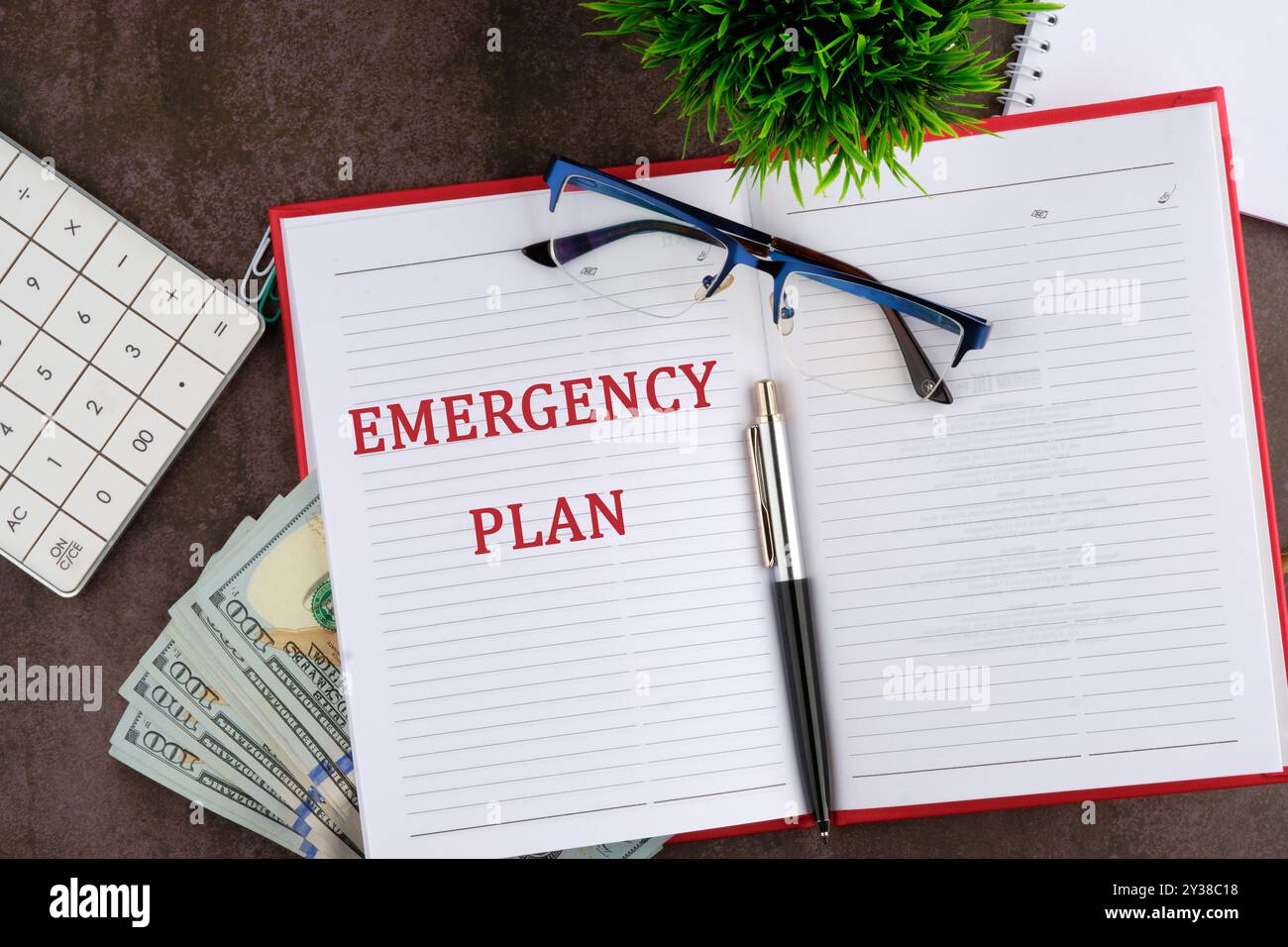 Conceptual emergency plan symbol. Copy space. Emergency plan words ...