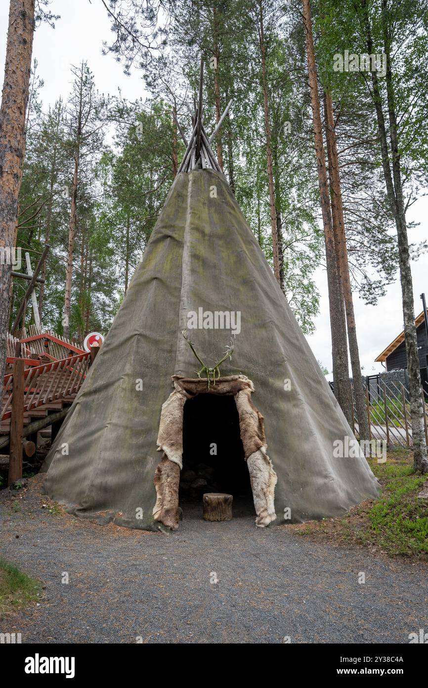 A goahti - Sami traditional hut or tent in Santa Claus Village in ...