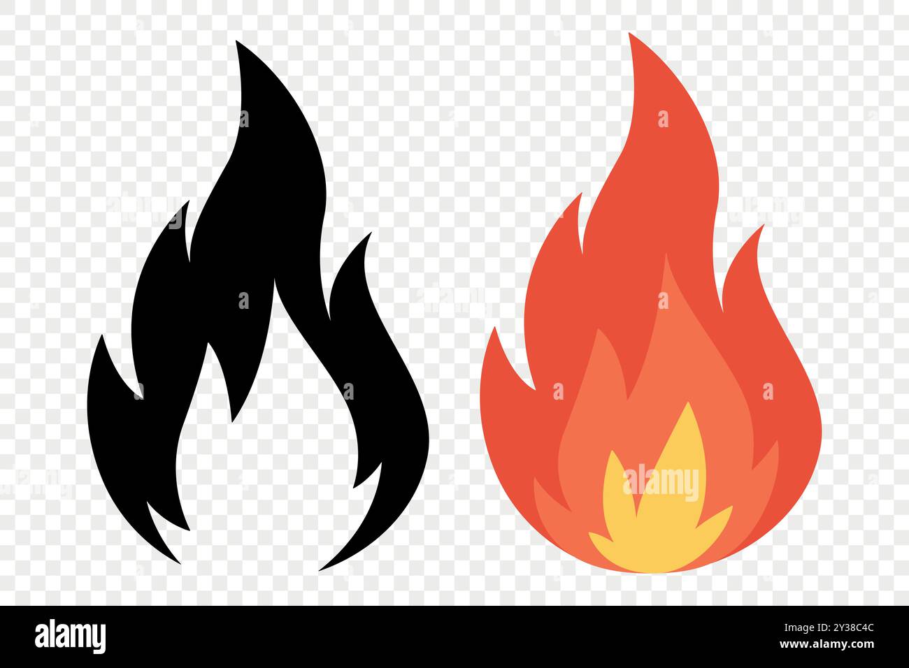 Vector Fire Flame Icon Set. Isolated Campfire, Bonfire, Flame Sign ...