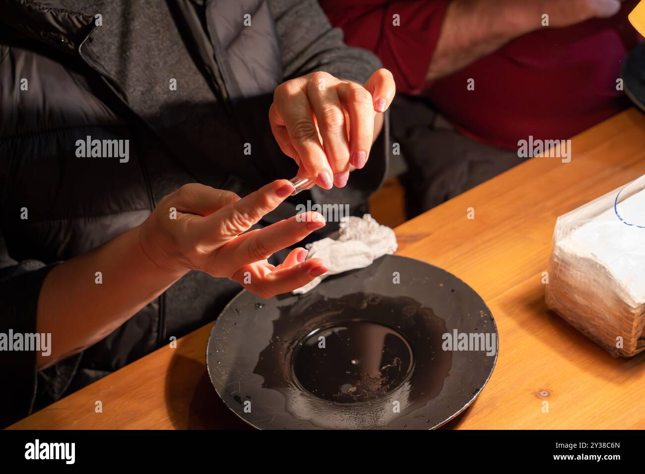 Tourists gold panning in Tankavaara Gold Village in Finland Stock Photo ...