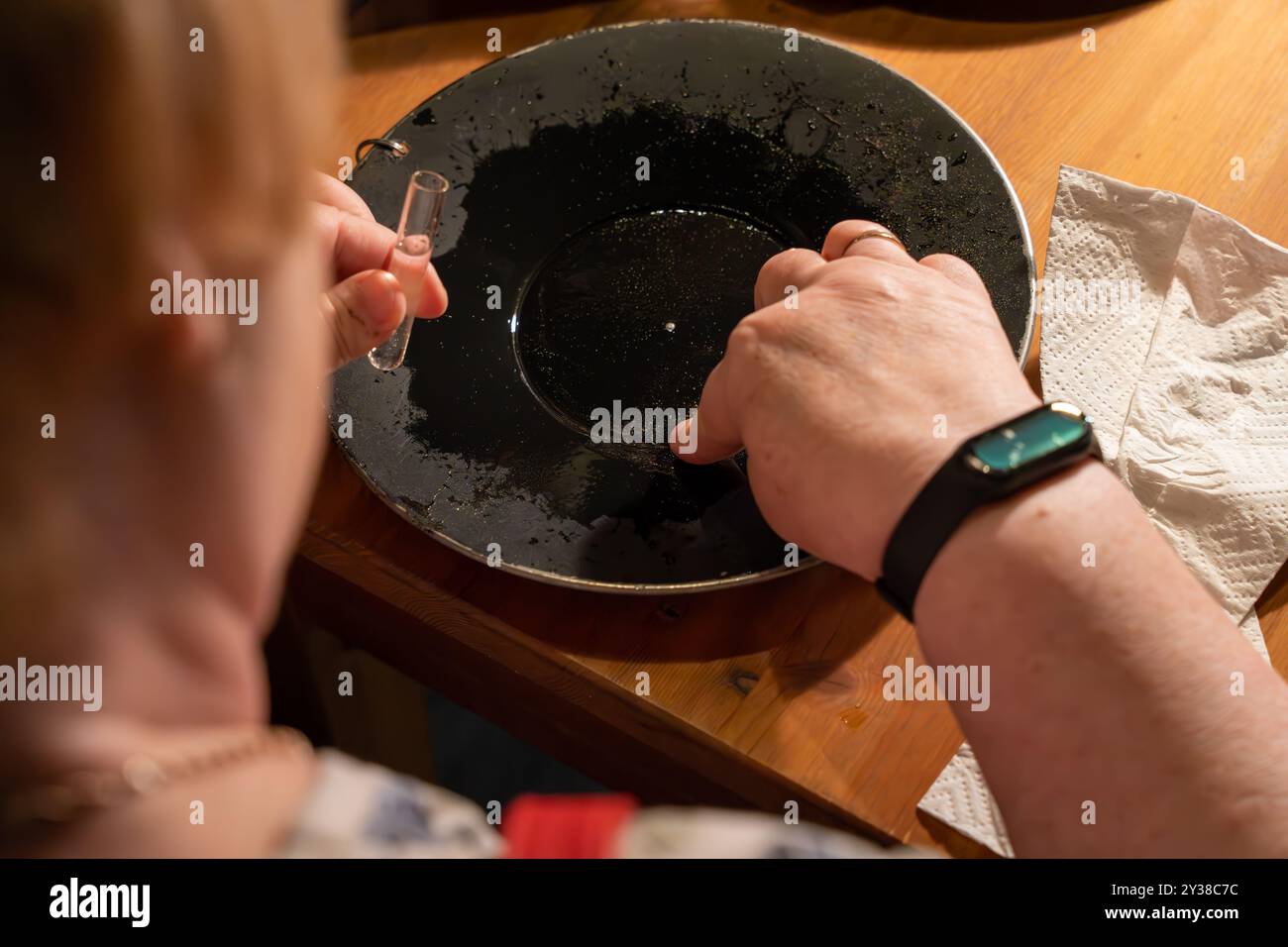 Tourists gold panning in Tankavaara Gold Village in Finland Stock Photo ...