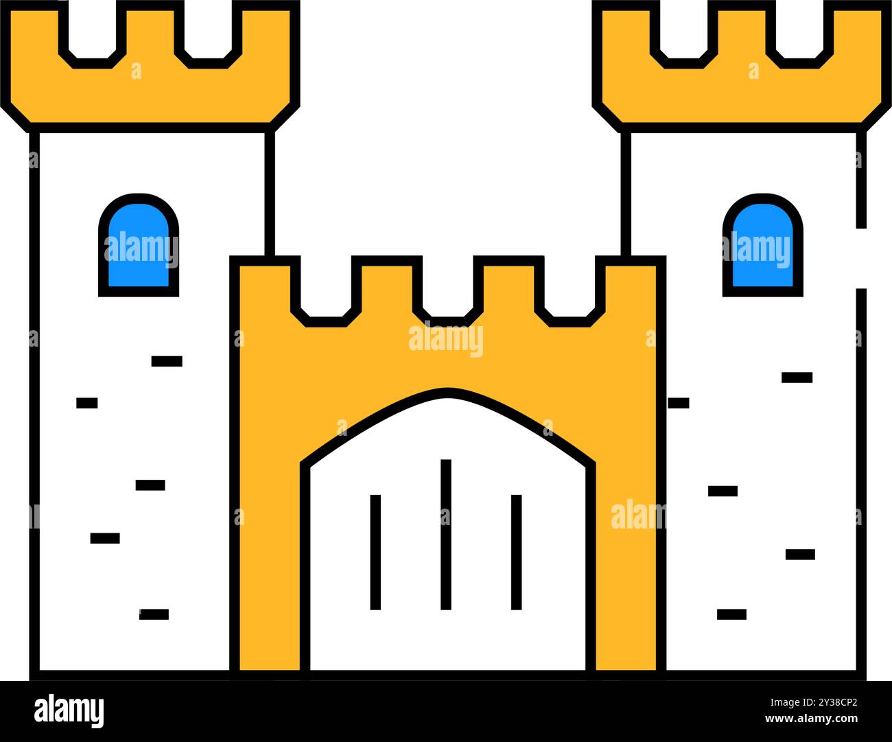 castle medieval building icon color illustration Stock Vector Image ...