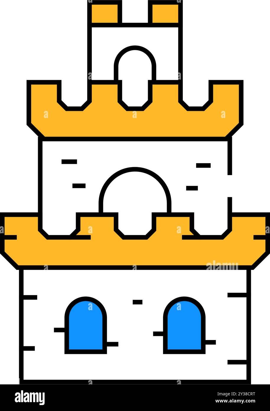 tower building of vintage castle icon color illustration Stock Vector ...
