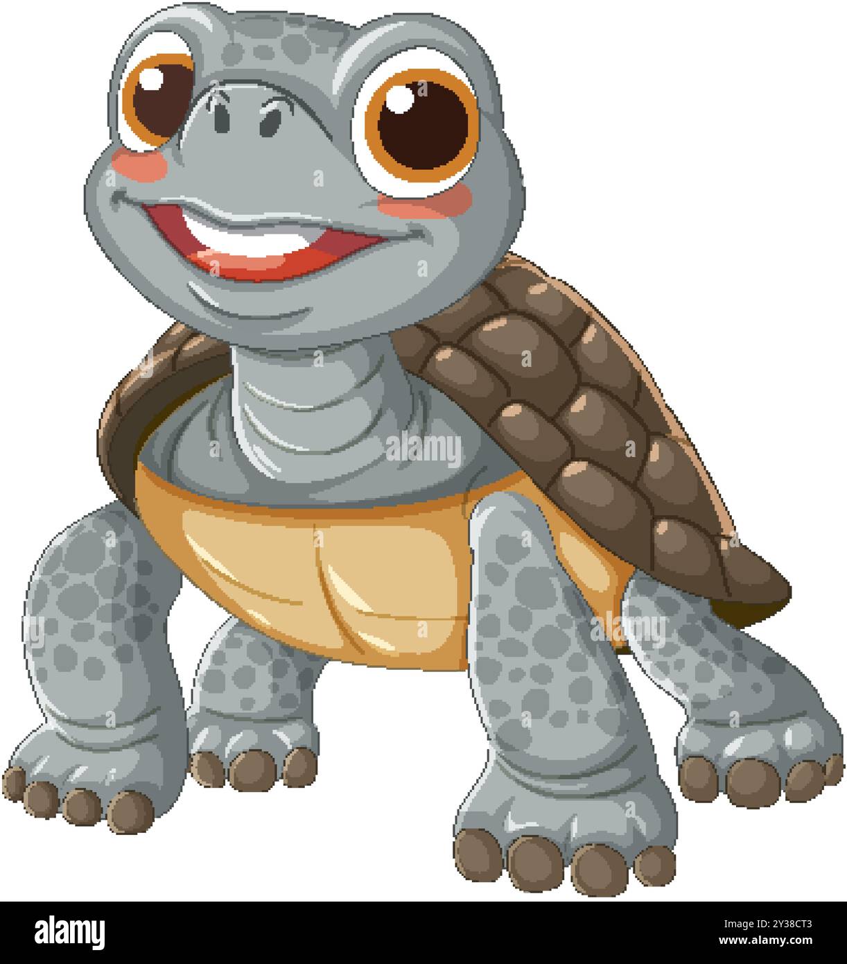 Adorable cartoon turtle illustration with a friendly smiling character ...