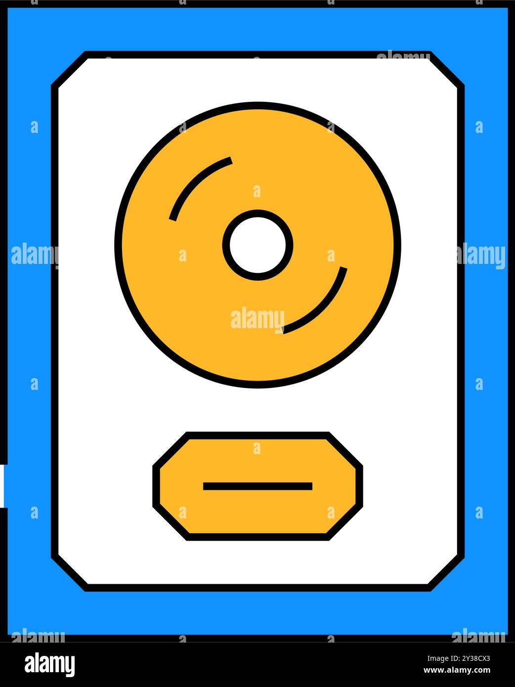 gold disc flat icon color illustration Stock Vector Image & Art - Alamy