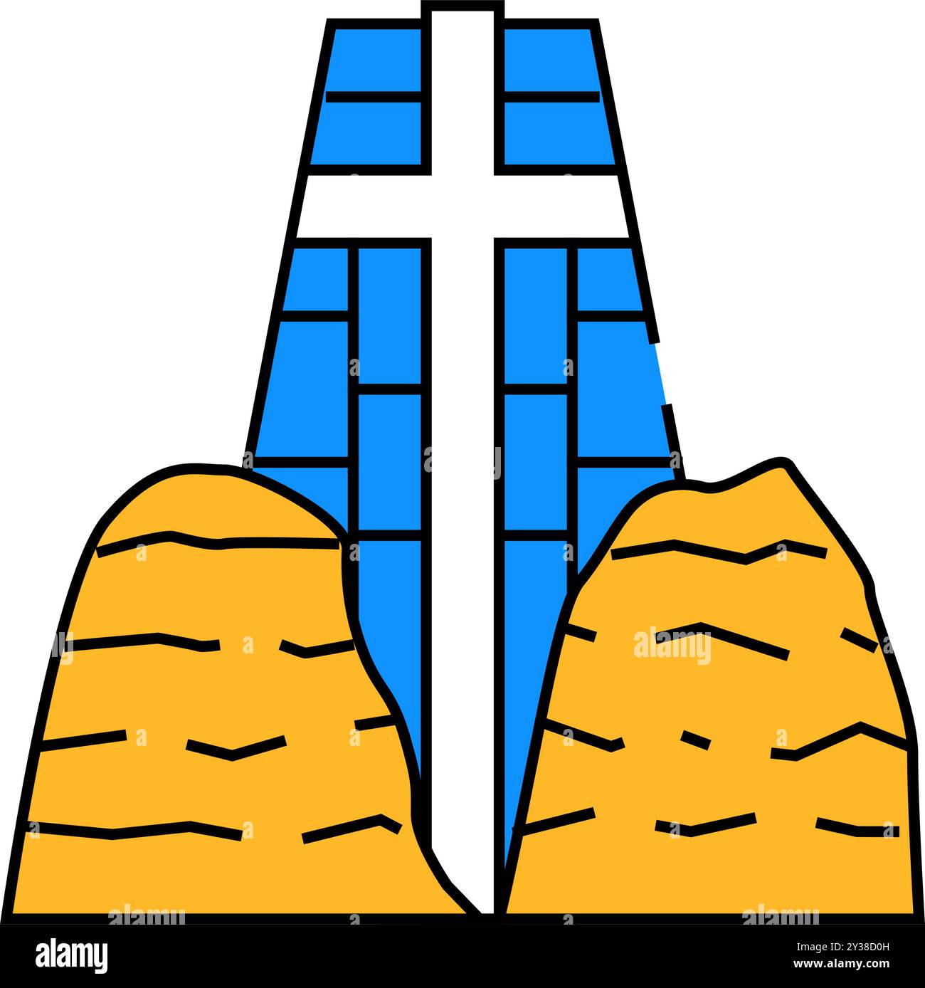 catholic chapel of holy cross icon color illustration Stock Vector ...