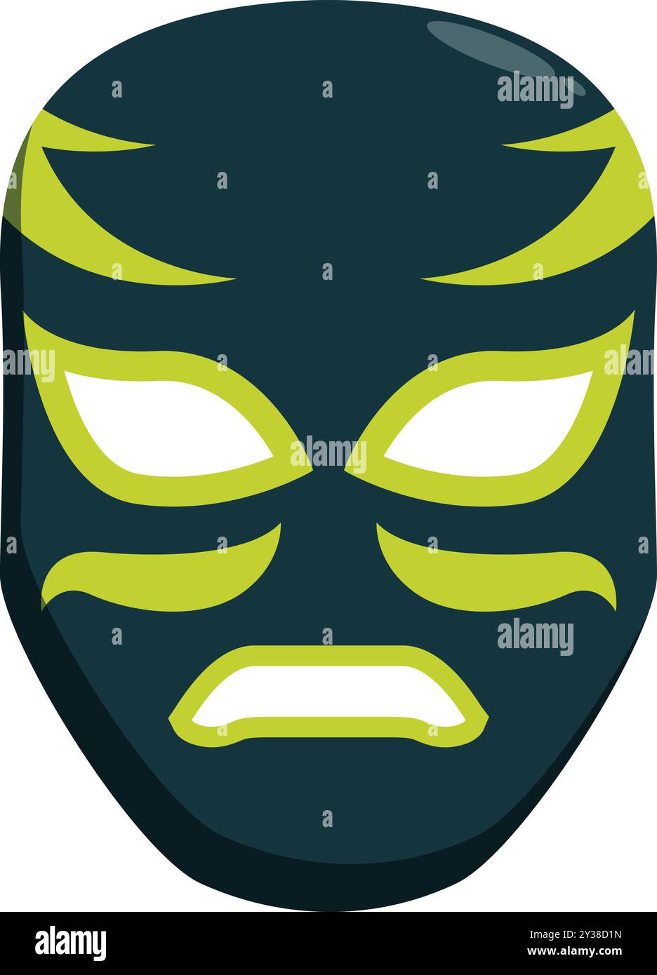 Cartoon luchador mask showing an angry expression, a classic element of ...