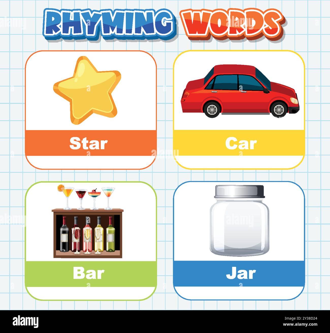 Illustration of words that rhyme with pictures Stock Vector Image & Art ...