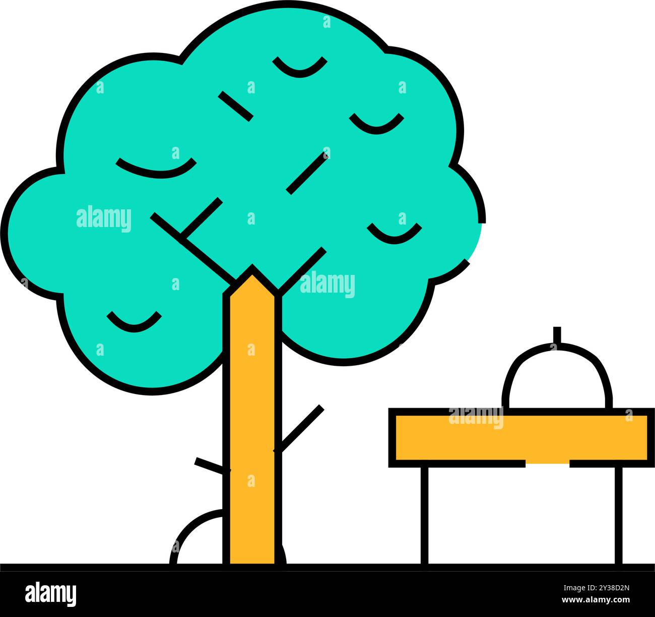 food under tree icon color illustration Stock Vector Image & Art - Alamy