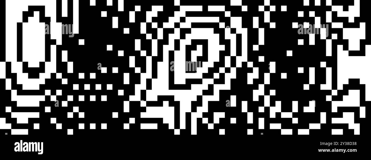 Dithered wavy curved line texture. Black 8 bit pixel glitch background ...