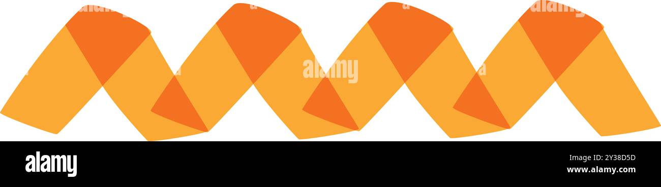 Abstract orange shape forming a zig zag line pattern on white ...