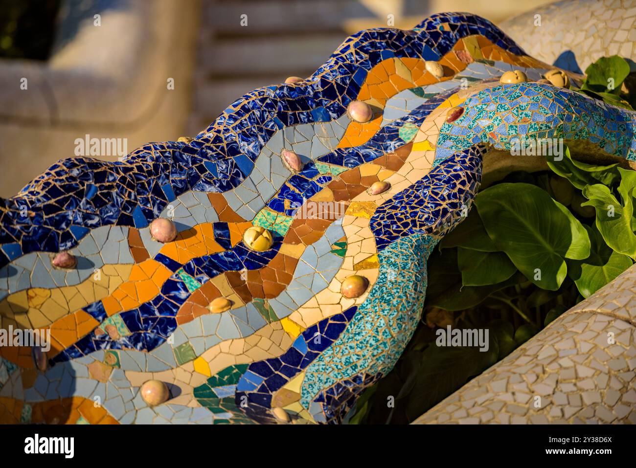 Dragon - salamander from Park Güell, covered with trencadís (mosaic ...