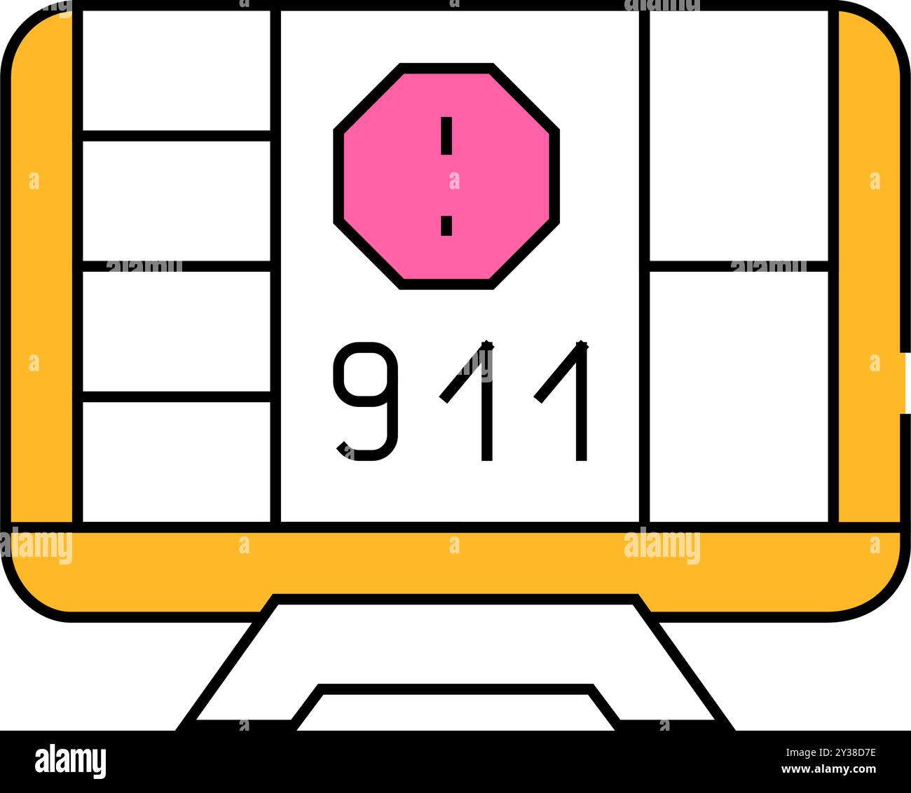 incident notification flat icon color illustration Stock Vector Image ...