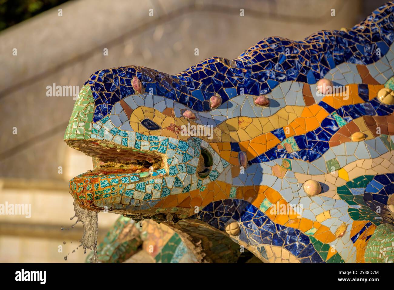 Dragon - salamander from Park Güell, covered with trencadís (mosaic ...