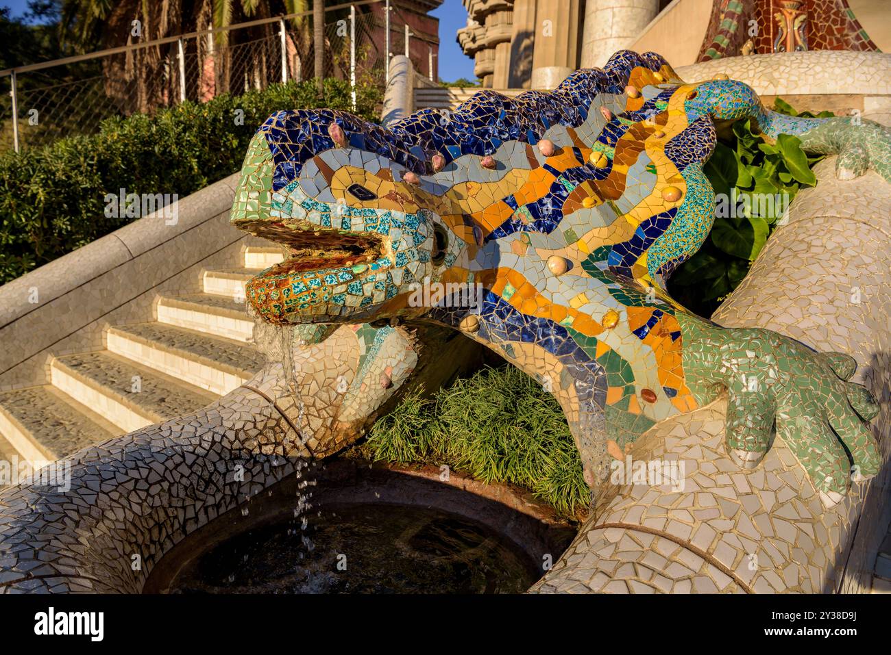 Dragon - salamander from Park Güell, covered with trencadís (mosaic ...